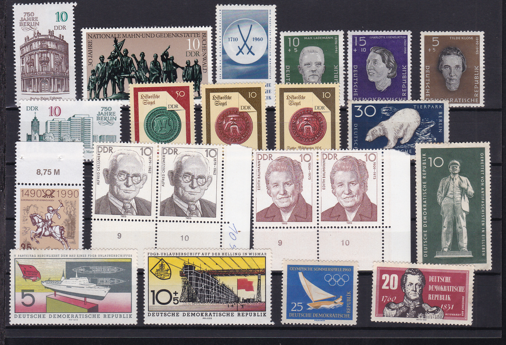 1 Steckkarte mit DDR-Marken ** · Schwerdt-Fernauktion