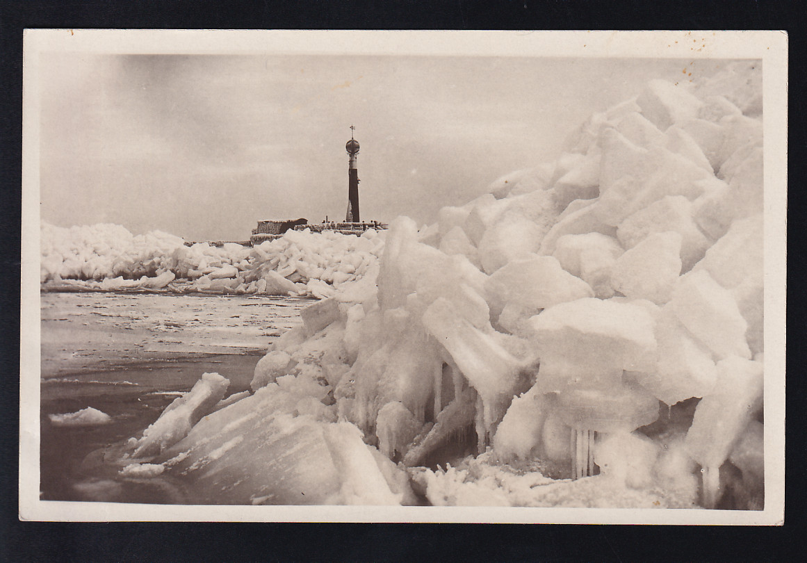 Ostseebad Warnemünde Packeis am Molenkopf Winter 1929 · Schwerdt ...